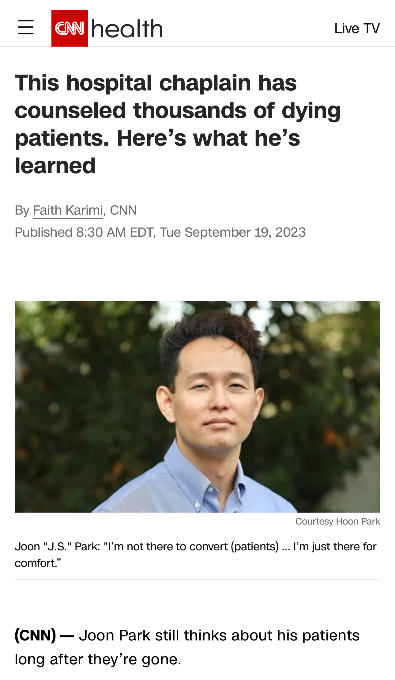 JS Park – J.S. Park: Hospital Chaplain